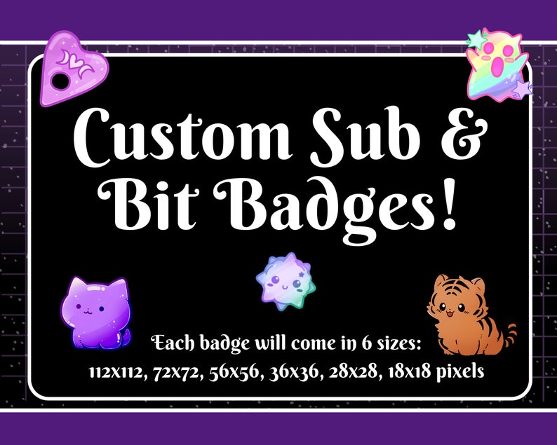 Cute Custom Badges for Streamers Subscriber & Bit Badges, for Twitch ...