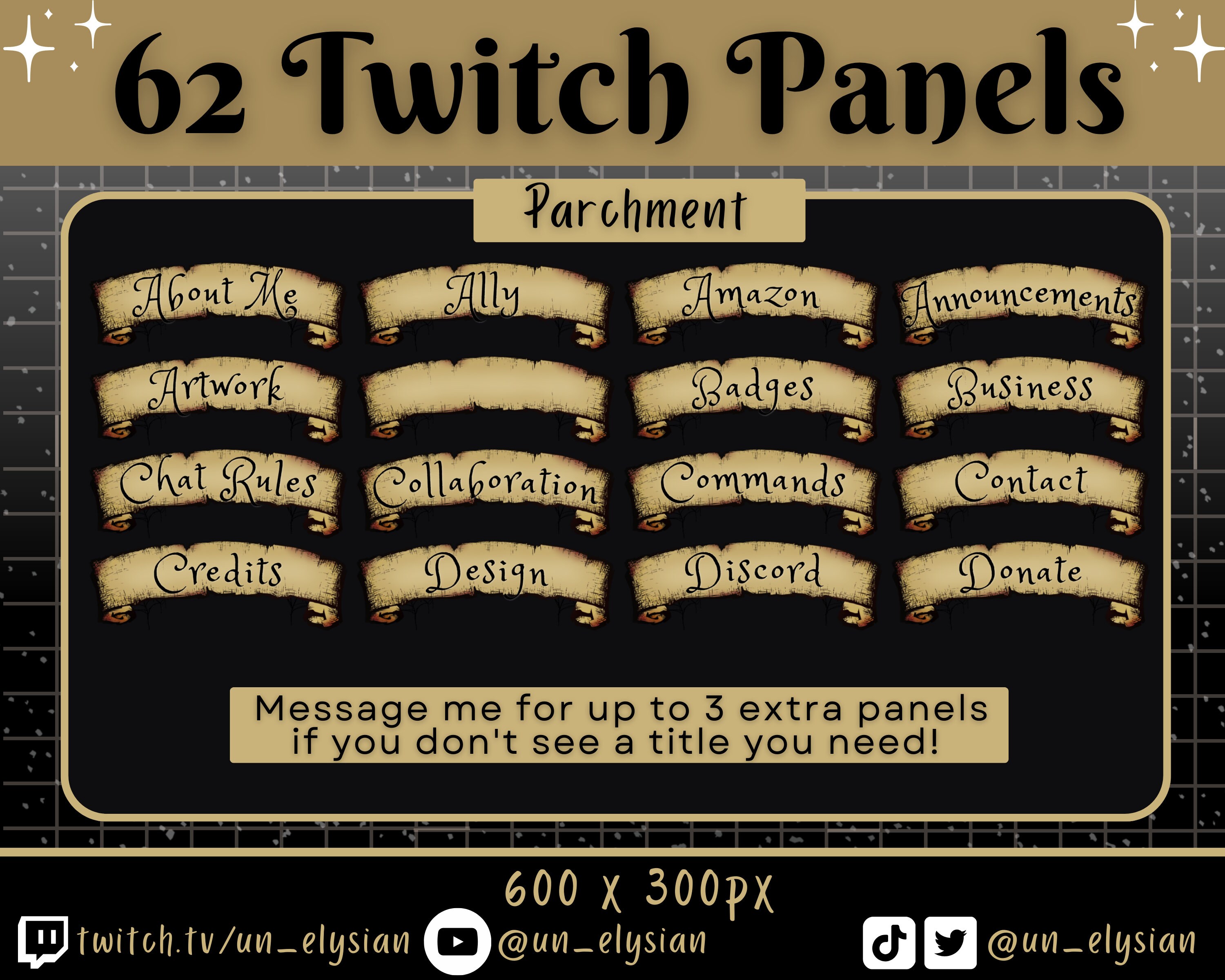 62x Old Parchment Panels for Twitch Streamers - Witchy, Gothic, Spooky ...