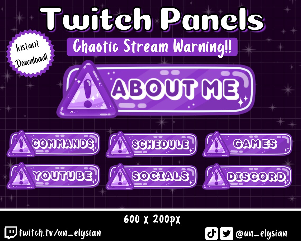 Warning Panels for Chaotic Twitch Streamers Purple, Symbol, Funny ...