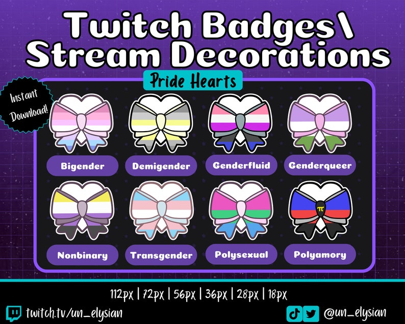 16x Rainbow Pride Twitch Badges, Emotes or Decorations! - LGBTQIA+ ...