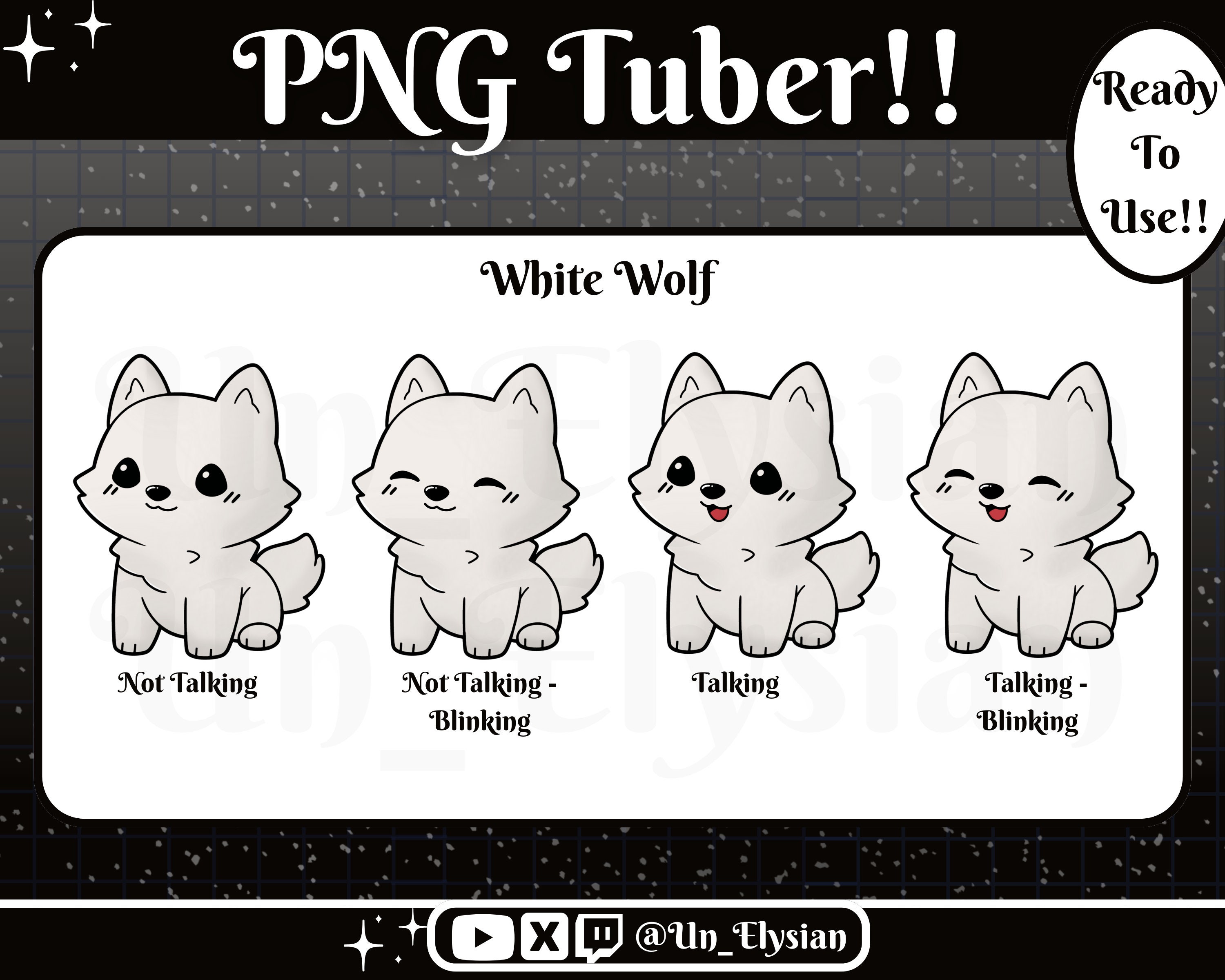 Cute Wolf Pngtubers for Streamers Twitch, Youtube, Veadotube, Voice ...