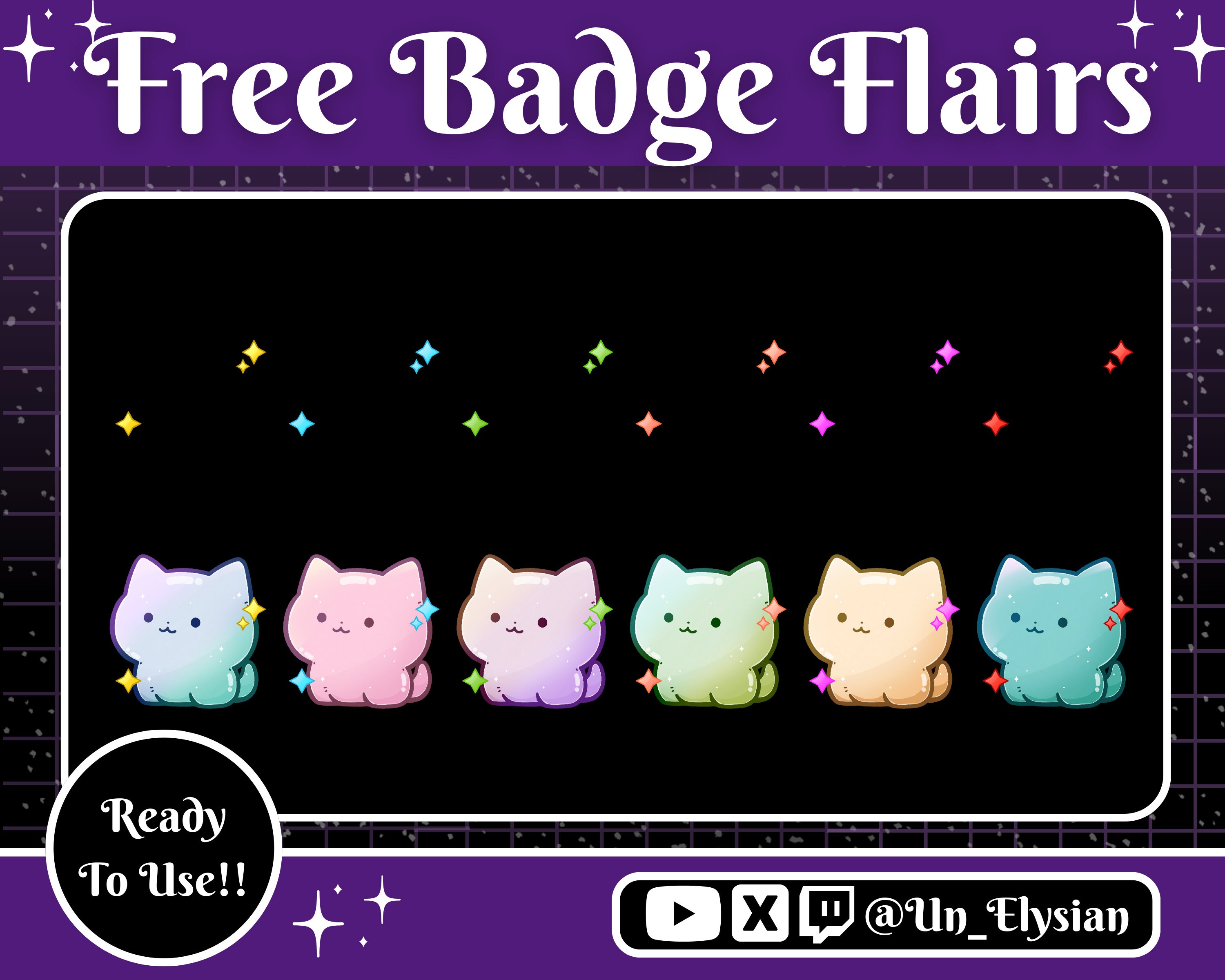 Kitty Kat Mega Pack Sub Badges!! | Rainbow Cats | Twitch Sub Badges ...