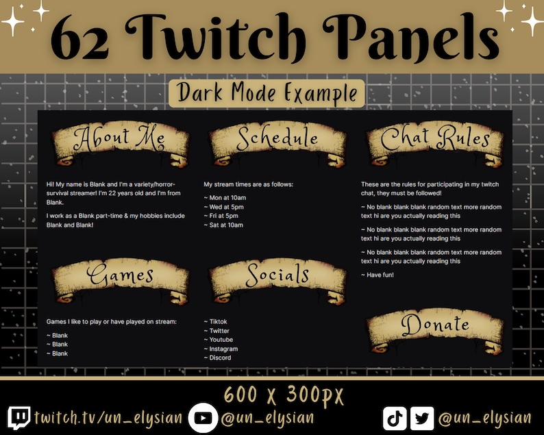 62x Old Parchment Panels for Twitch Streamers - Witchy, Gothic, Spooky ...