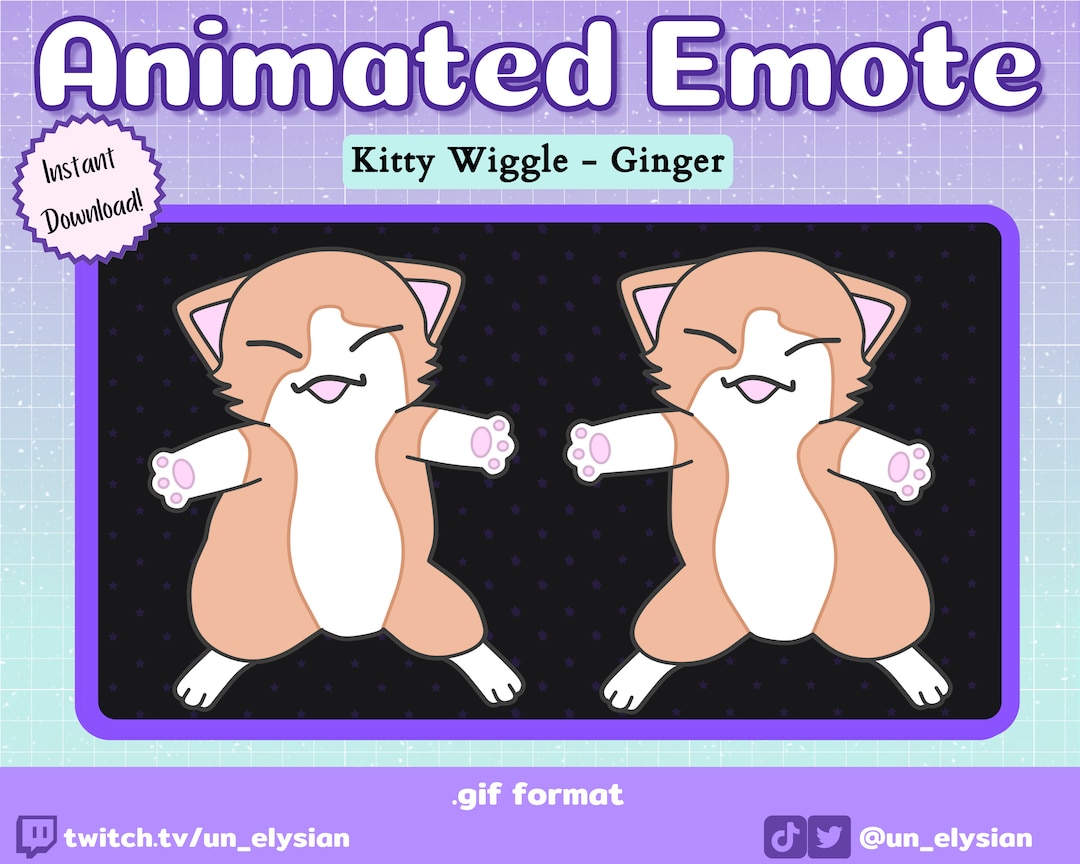 Animated Cat Wiggle Emote X1 | Ginger Cat Emote | Dancing Emote | Cat ...
