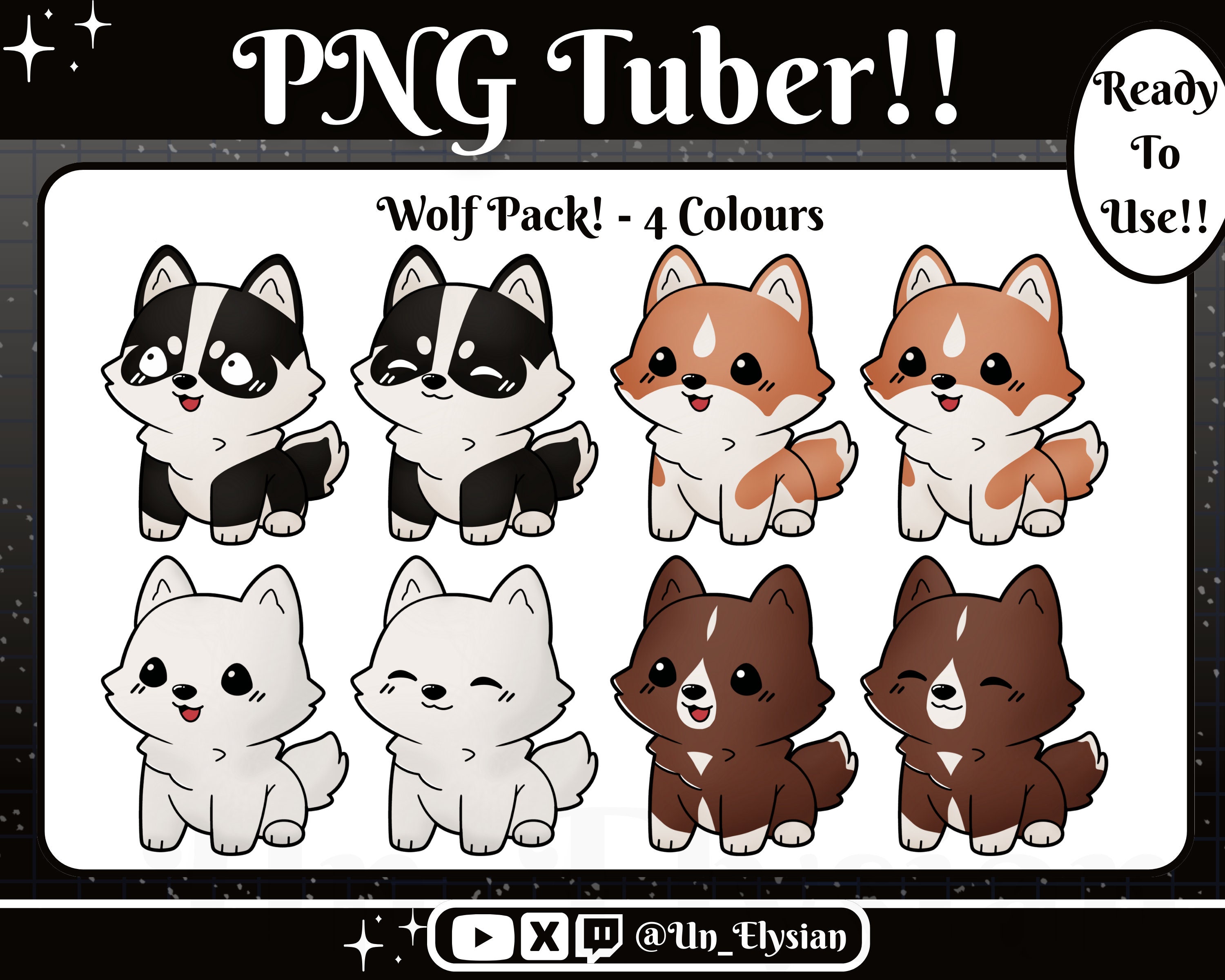 Cute Wolf Pngtubers for Streamers Twitch, Youtube, Veadotube, Voice ...