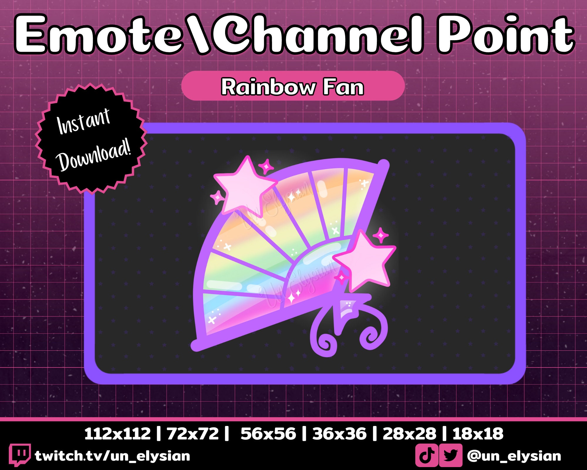 Rainbow Fan Channel Point/emote - Cute, Pride, Elegant - Etsy