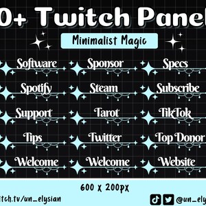 Magical Minimalist Panels for Twitch Streamers - Ice Blue, Simple ...