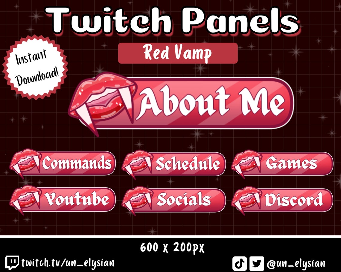 Vampire Panels for Twitch Streamers - Vamp, Fangs, Cute, Spooky ...