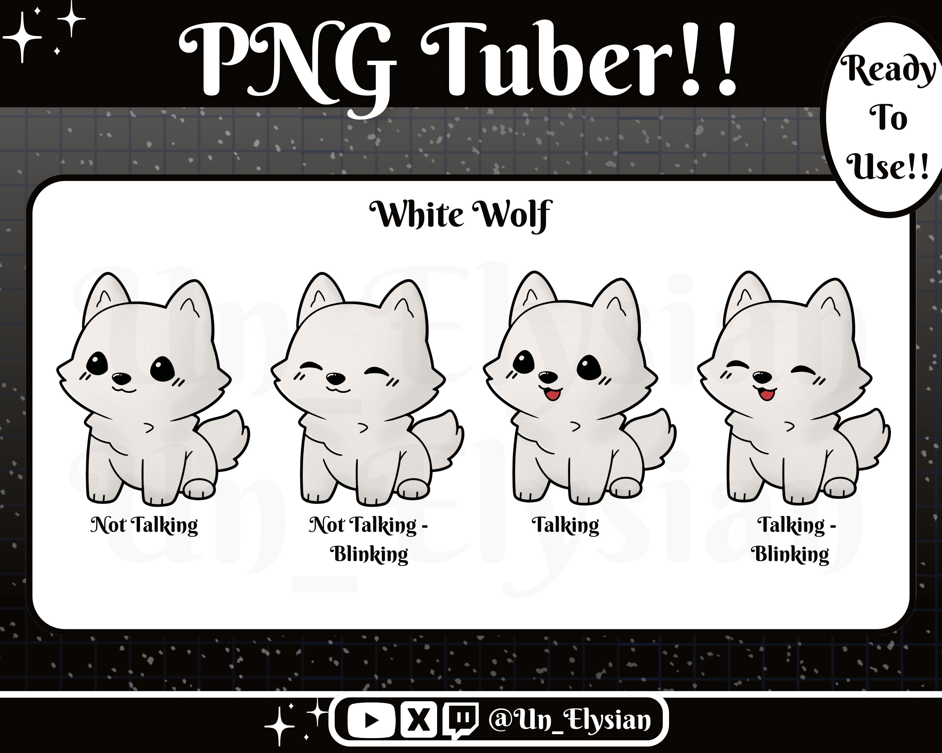 Cute Wolf Pngtuber for Streamers Twitch, Youtube, Veadotube, Voice ...