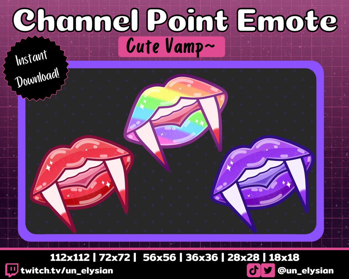 Vampire Twitch Channel Point Emotes - Vamp, Fangs, Cute, Spooky ...