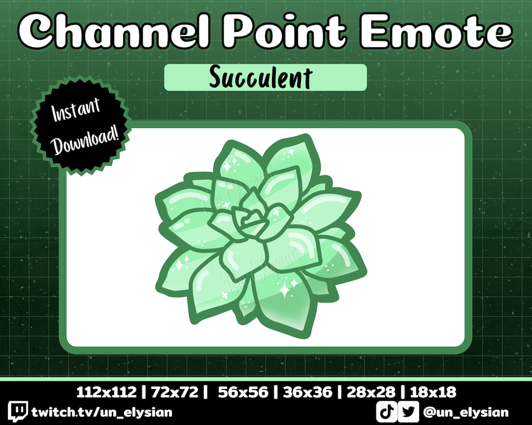 Succulent Channel Point/emote - Cozy, Plants, Nature, Green, Cute - Etsy