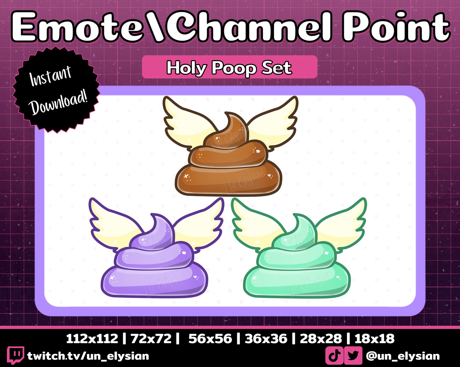 Holy Poop Channel Point/emotes for Twitch Streamers - Poop Emoji ...