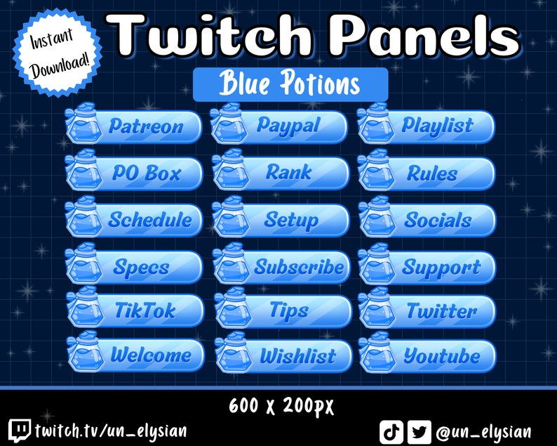 Magical Potion Panels for Twitch Streamers - Cute, Witchy, Mystical ...