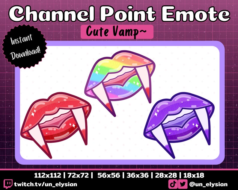 Vampire Twitch Channel Point Emotes - Vamp, Fangs, Cute, Spooky ...