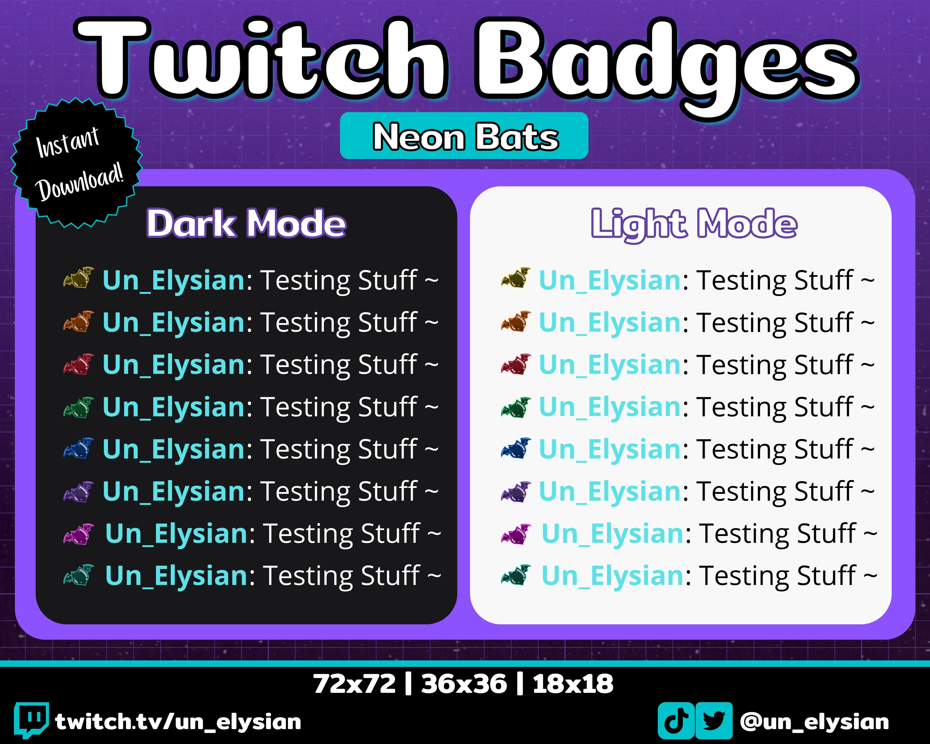 Neon Bats Twitch Sub Badges/bit Badge Set - Spooky, Halloween, Rainbow ...