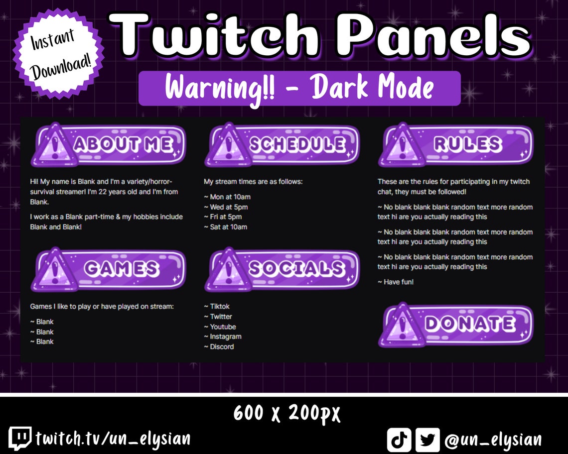 Warning Panels for Chaotic Twitch Streamers Purple, Symbol, Funny ...