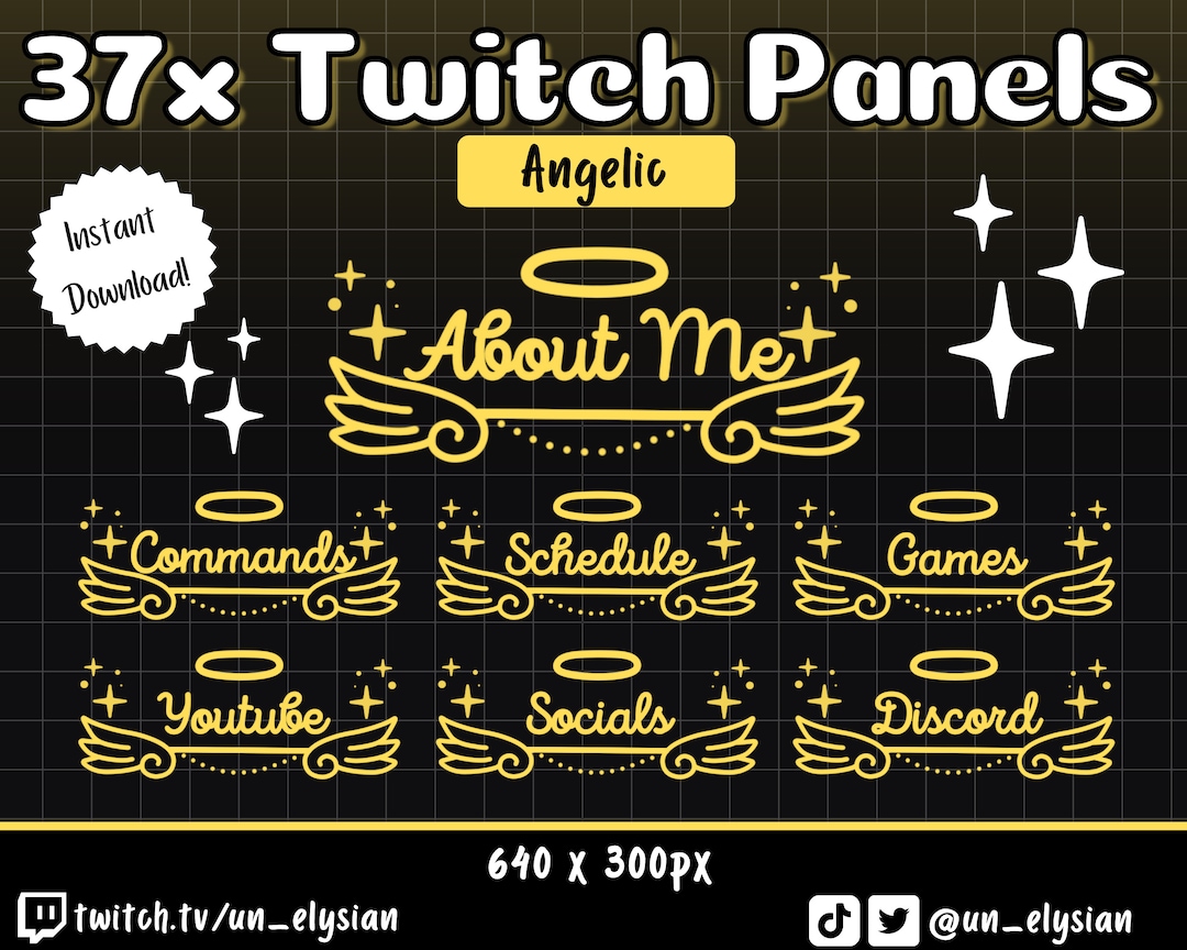 Angelic Panels for Twitch Streamers - Celestial, Angel, Yellow, Simple ...