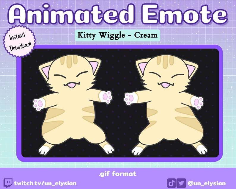 Animated Cat Wiggle Emote X1 | Cream Gold Cat Emote | Dancing Emote ...