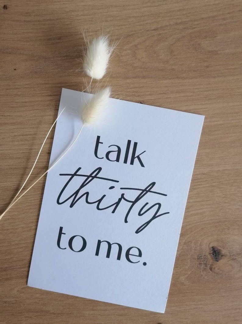 Birthday Card 30th Birthday I Invitation Card I Talk Thirty to Me Black ...