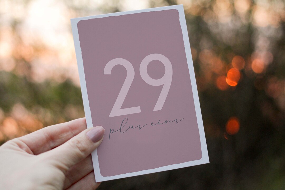 Birthday Card 30th Birthday I Invitation Card I 29 Plus One I Greeting ...