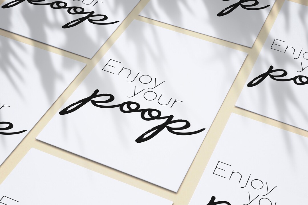 Poster Enjoy Your Poop, Bathroom, Typography - Etsy