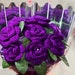 Crochet Violet Color Roses Bouquet With Beautiful Package - Etsy