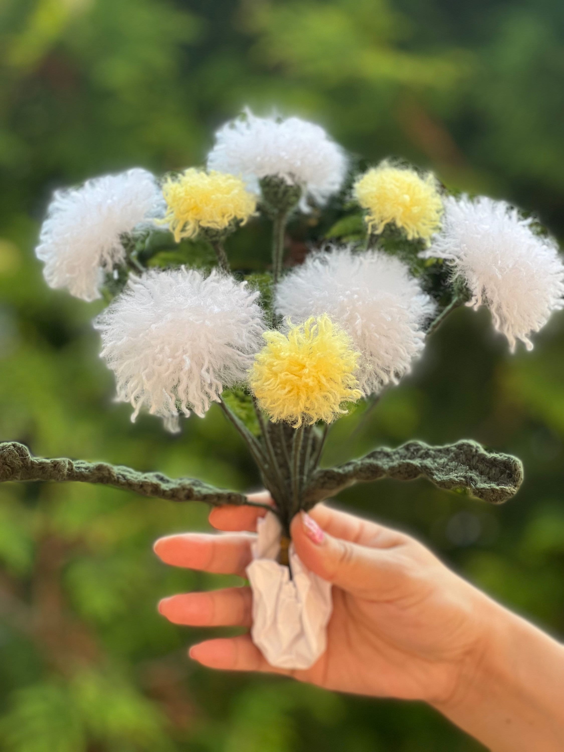 Crochet Yarn Dandelion Bouquetarmy Retirement Dandelions - Etsy