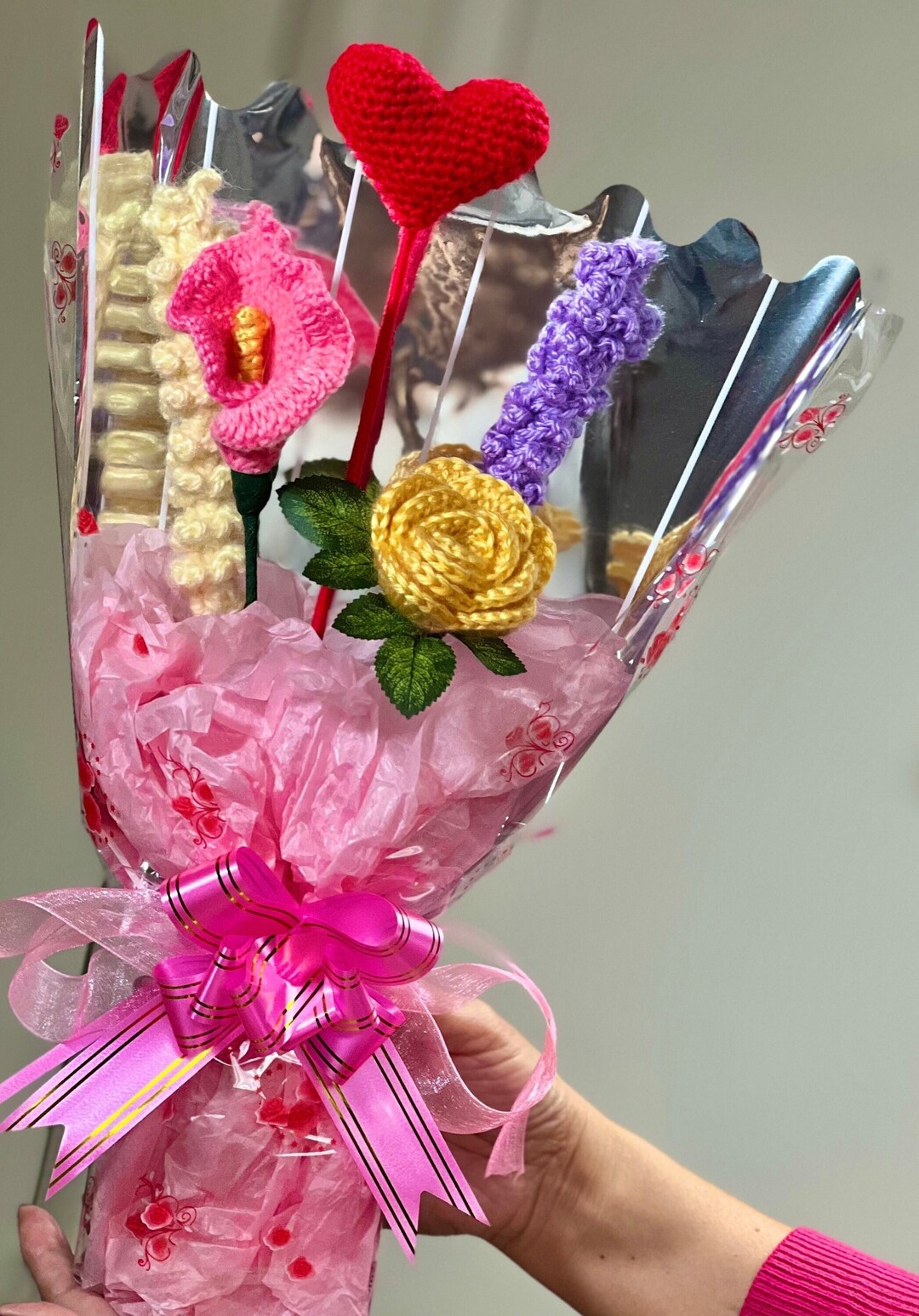 Crochet Heart Flower ,calla Lily Flower ,rose Lavender , Valentine’s ...