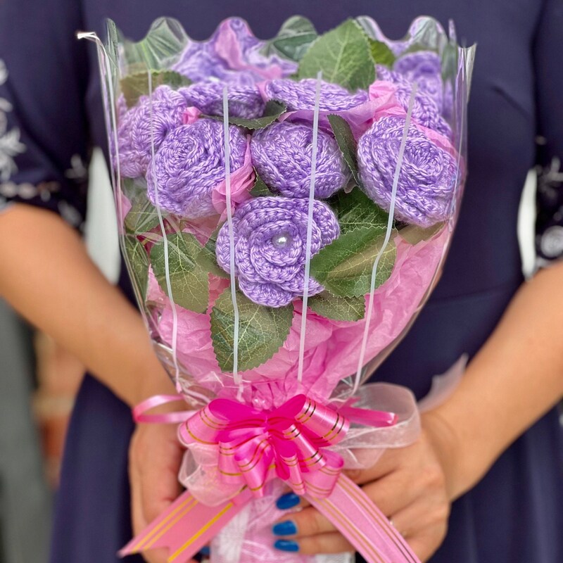 Purple Rose Bouquet - Etsy