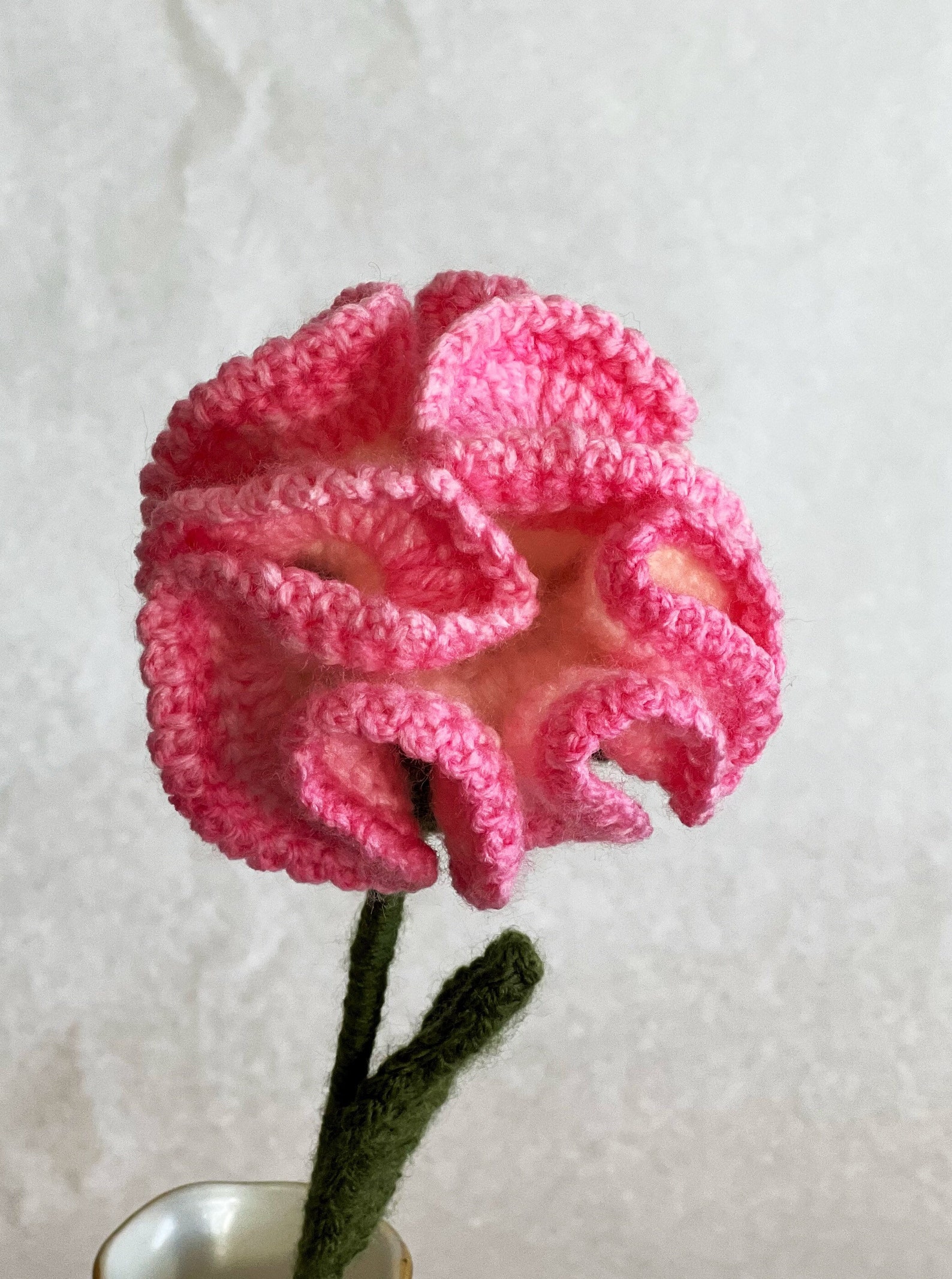 Crochet Knitted Yarn Carnation Bouquets valentines Day | Etsy