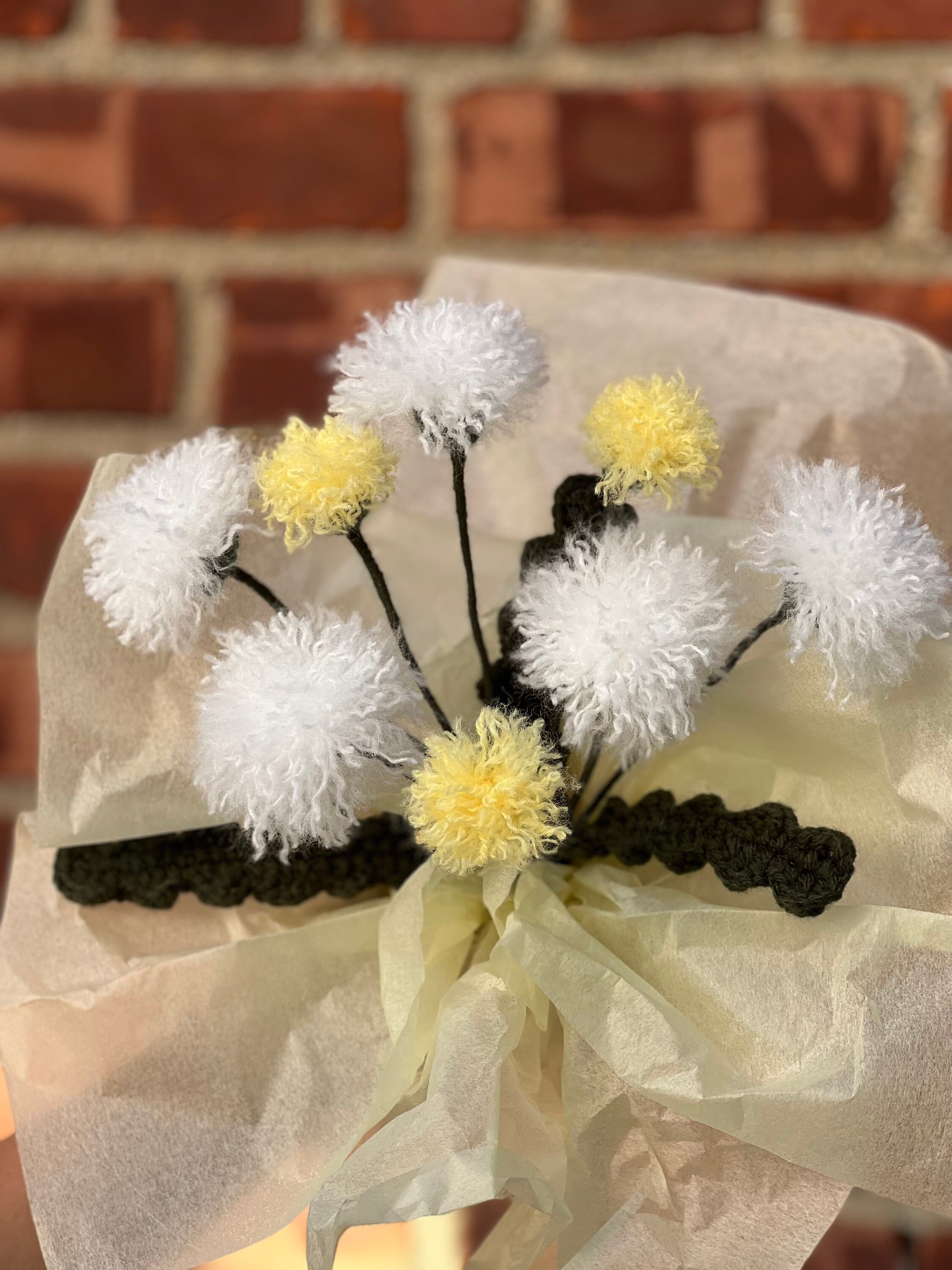 Crochet Yarn Dandelion Bouquetarmy Retirement Dandelions - Etsy