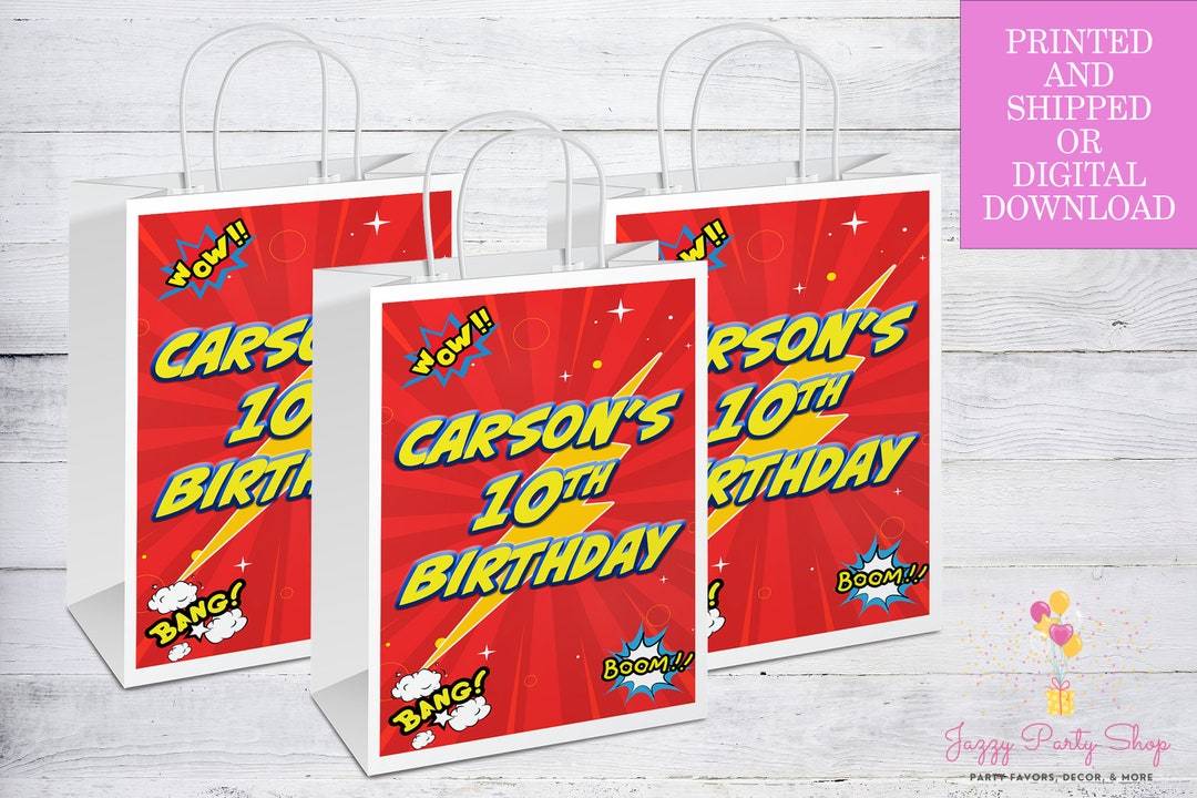 Comic Book Party Gift Bag, Comic Book Theme Birthday Party, Super Hero ...