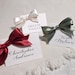 Satin Bow Place Cards | Custom Calligraphy Ribbon Place Cards | Bow ...
