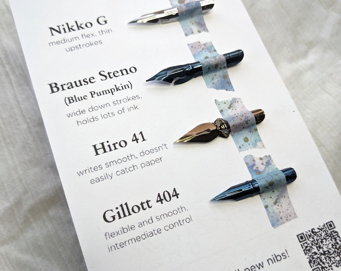 Calligraphy Nib Sampler Pointed Pen Nib Sampler Beginner Nib Sampler ...