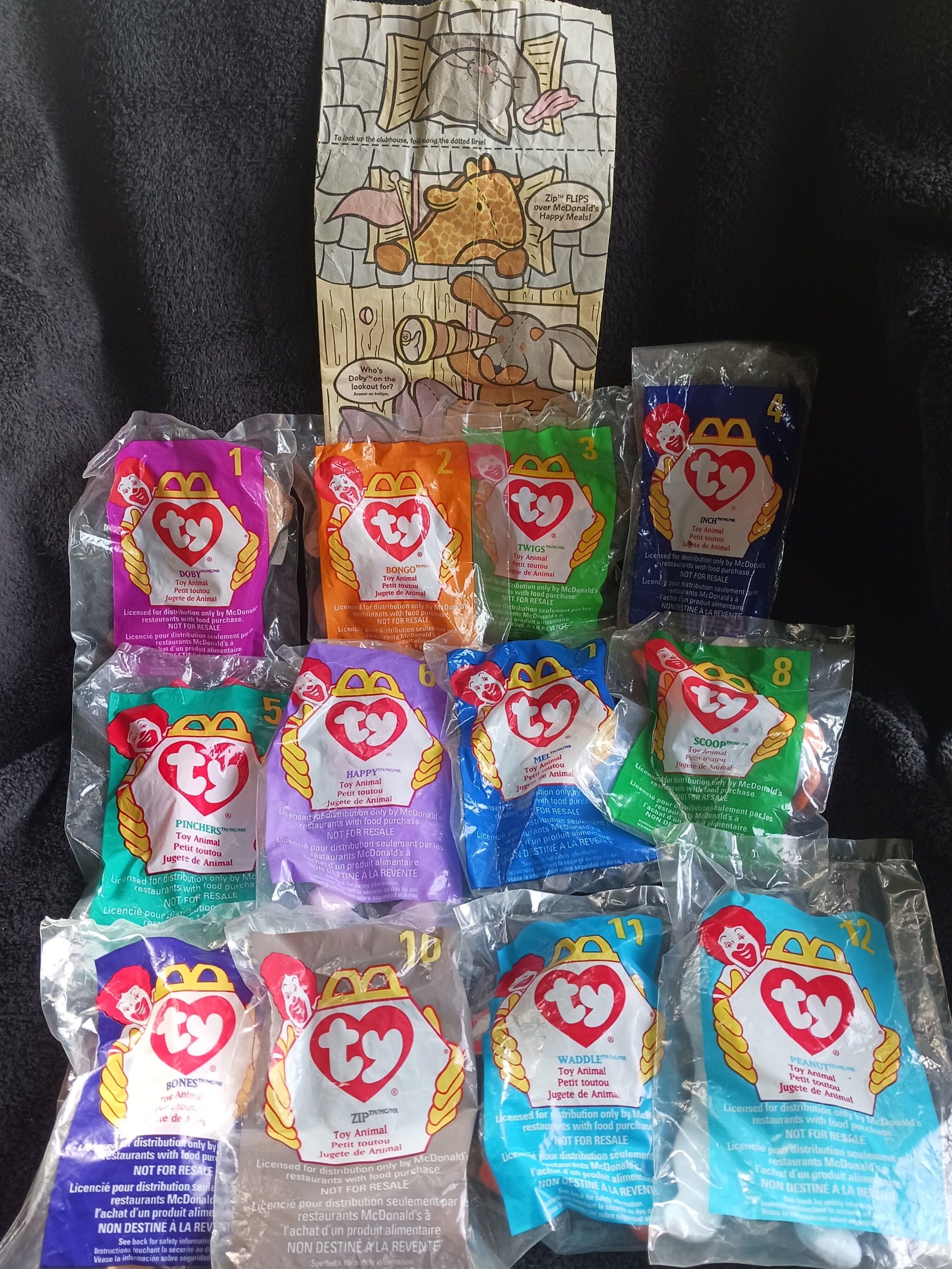 Vintage 1998 Mcdonald's Teenie Beanie Babies Set of 12 With ORIGINAL ...