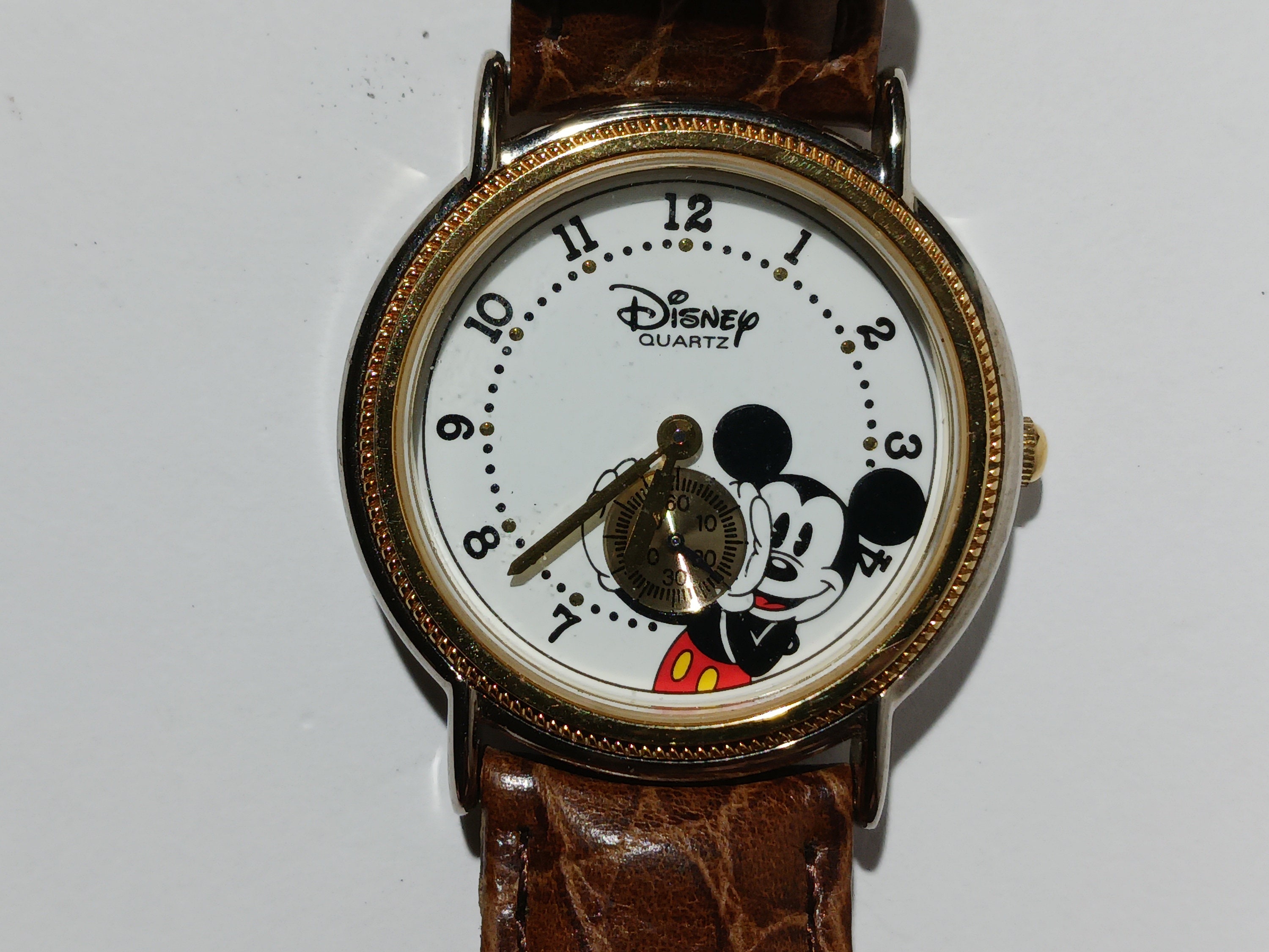 Vintage Disney Time Works Mickey Mouse Sub Second Dial Quartz Watch. - Etsy