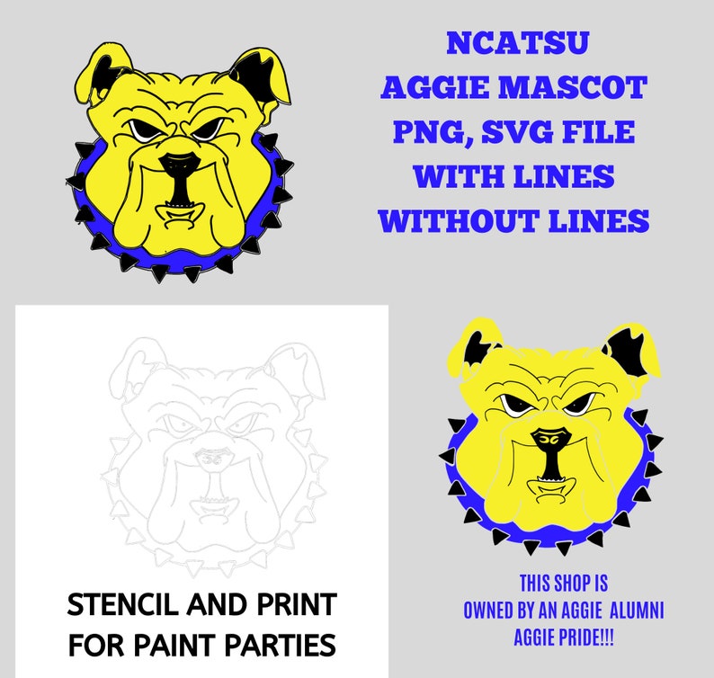 NCA&T Aggie Mascot PNG SVG File - Etsy