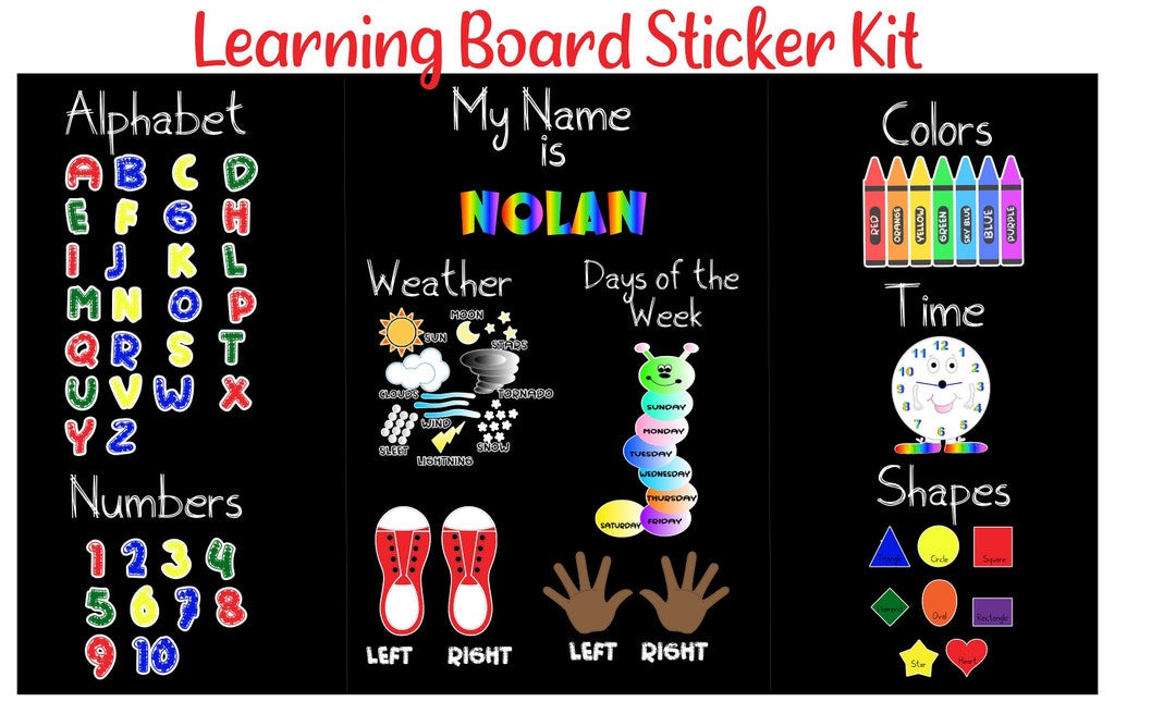 Preschool Learning Board Sticker Kit - Etsy