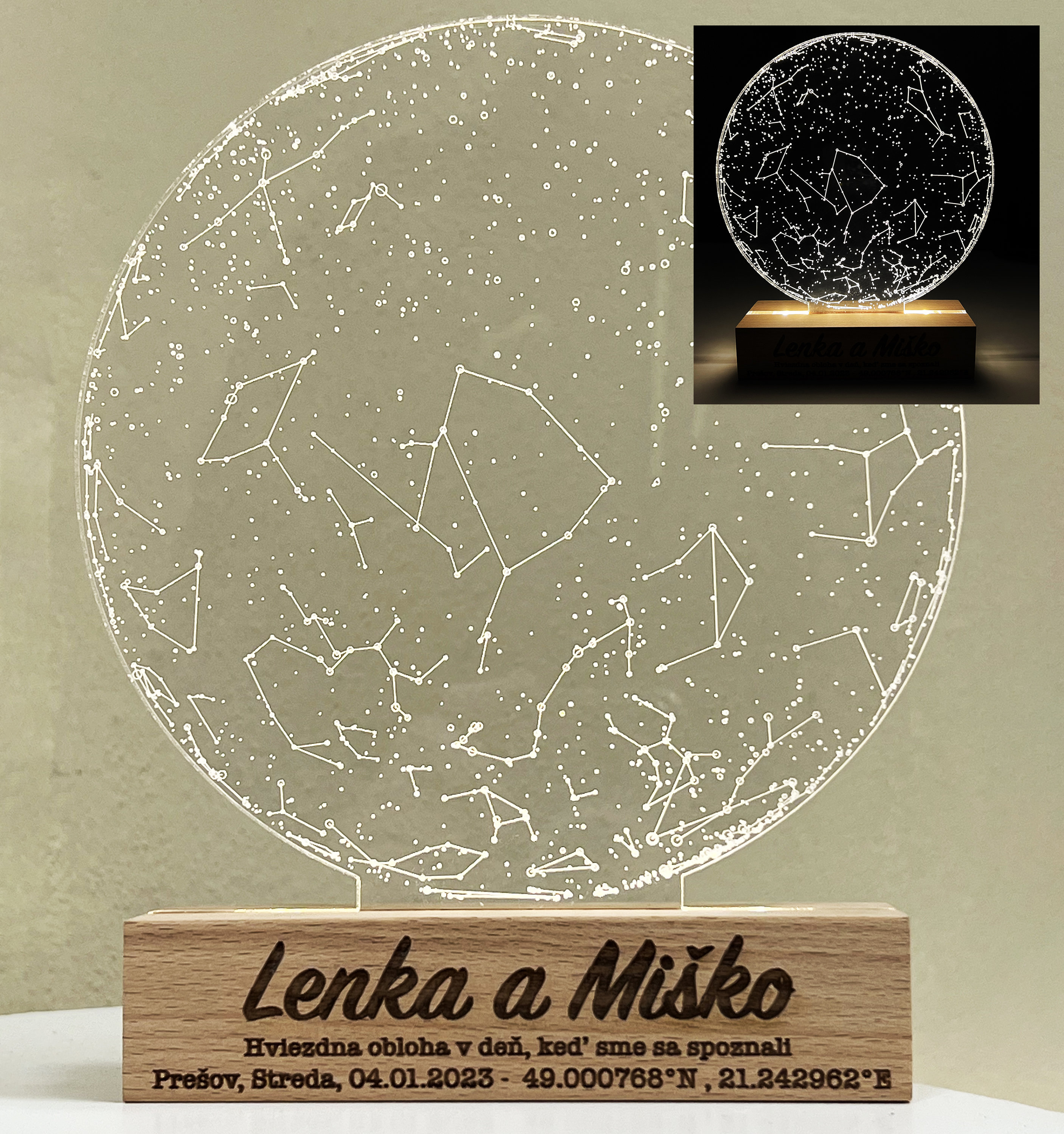 Personalized Star Map Lamp: Custom Engraved LED Light - Etsy