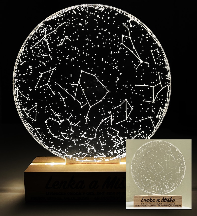 Personalized Star Map Lamp: Custom Engraved LED Light - Etsy