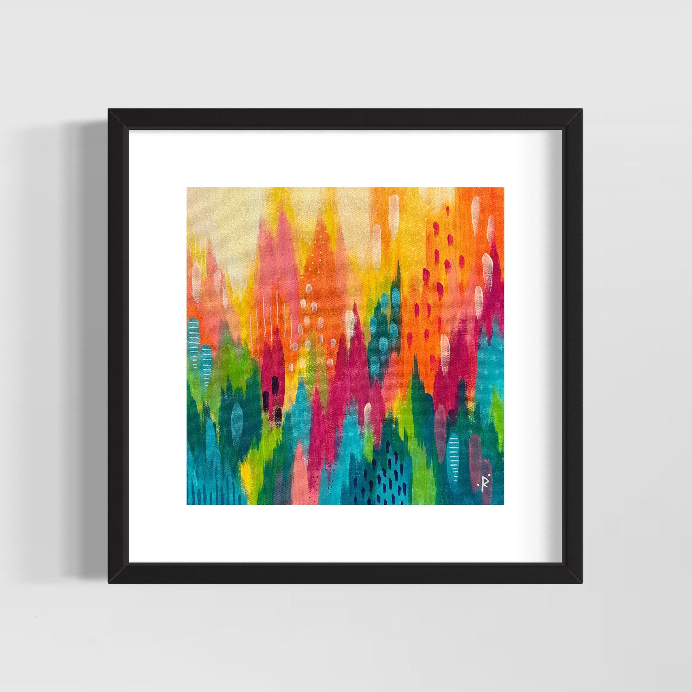 Happy Abstract Colouful Luster Photo Poster Bold Painting Brushstroke ...