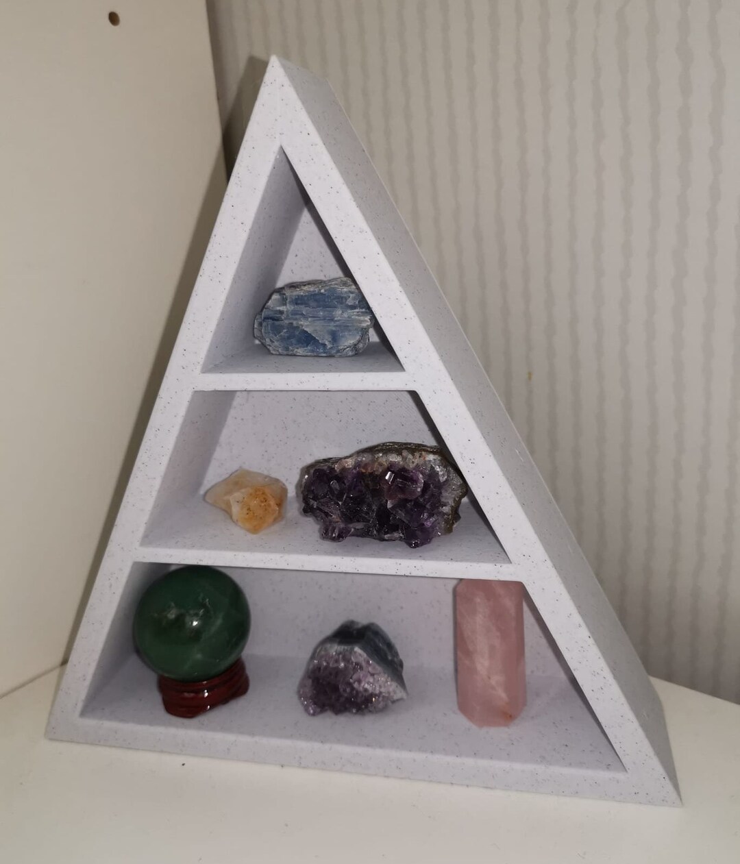 Crystal Display Free Standing Bookcase Organisation Trinkets Stone ...