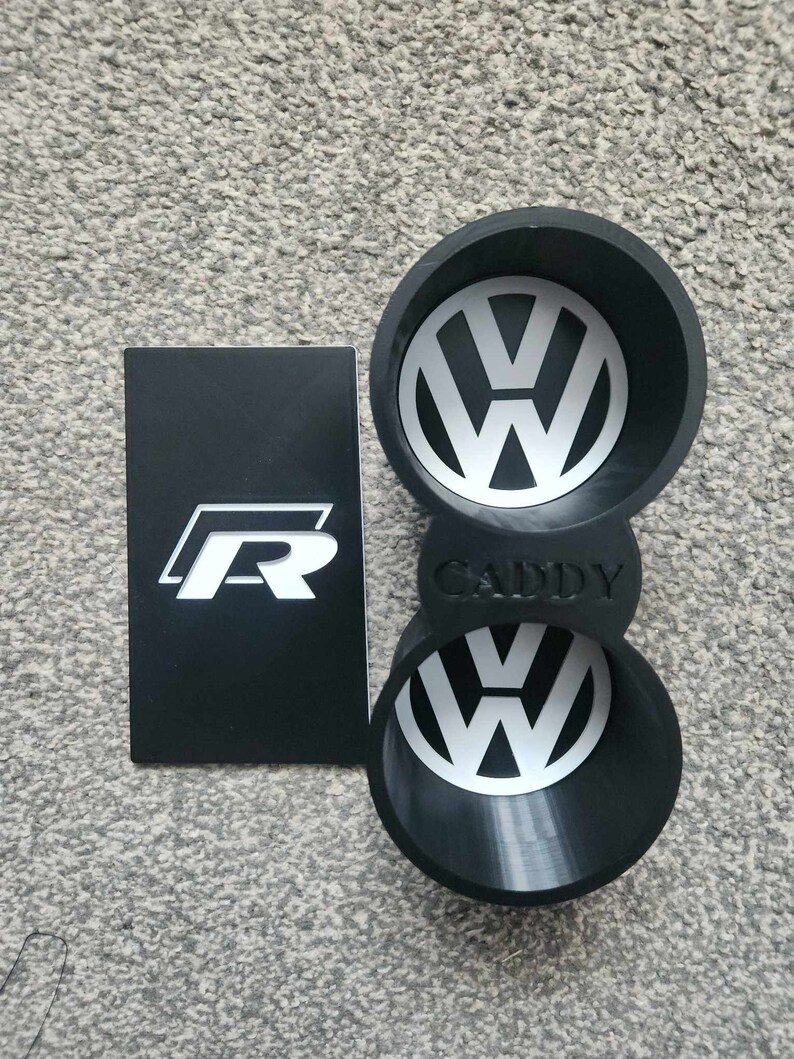 VW Caddy R Line Cupholder & Matching Coin Tray Vw Caddy Accessories ...