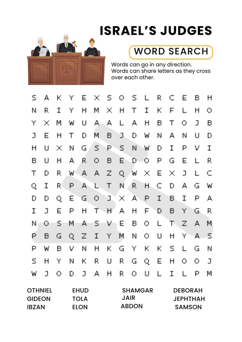 Assorted Bible Word Search Puzzles for Kids - Etsy