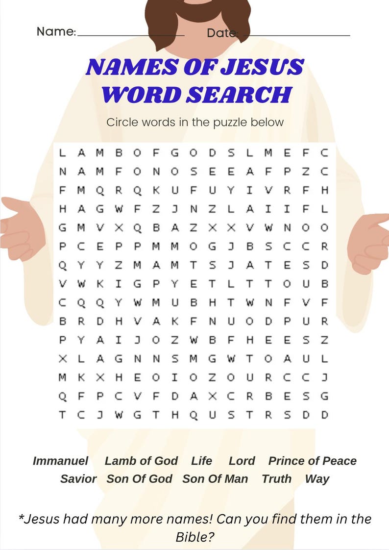 Assorted Bible Word Search Puzzles for Kids - Etsy