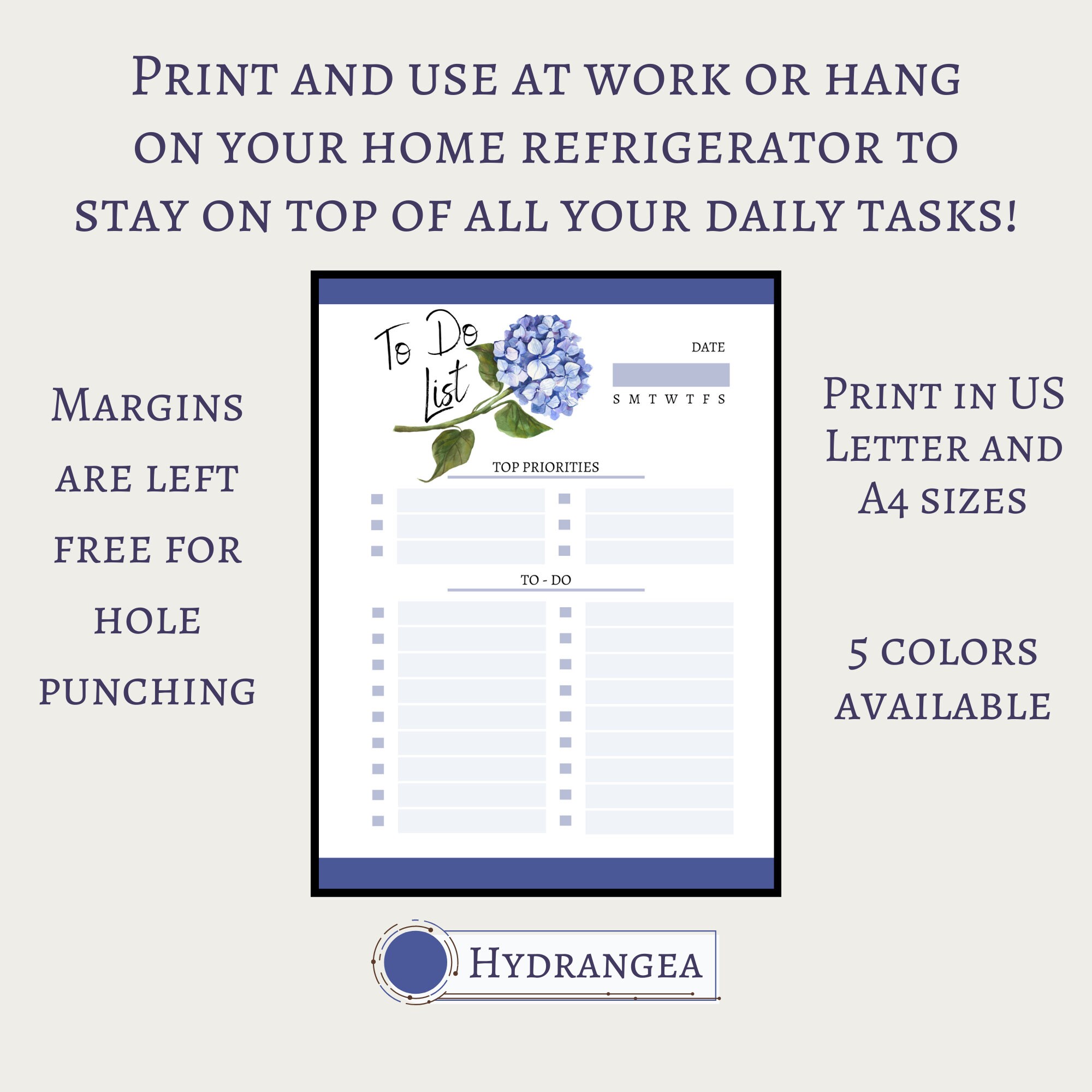 Printable To-do List, Print at Home Daily Task List, Daily and Weekly ...