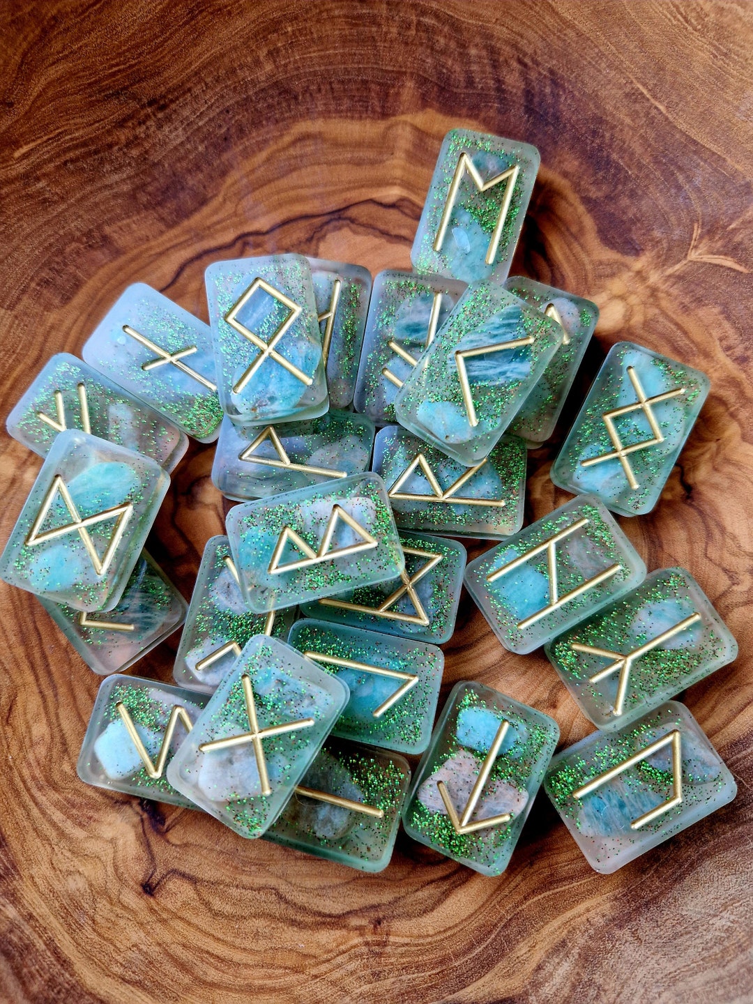 Rune Stone Set Amazonite - Etsy