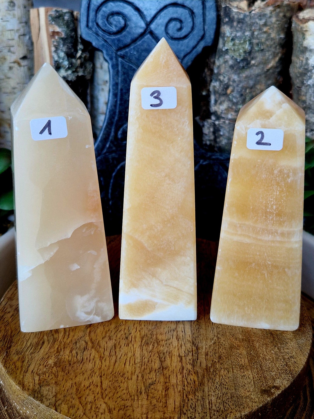 Mango Calcite Obelisk - Etsy