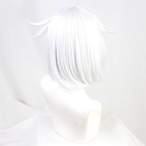Genshin Impact Paimon Cosplay Wig, White Short Wig, Perfect for ...