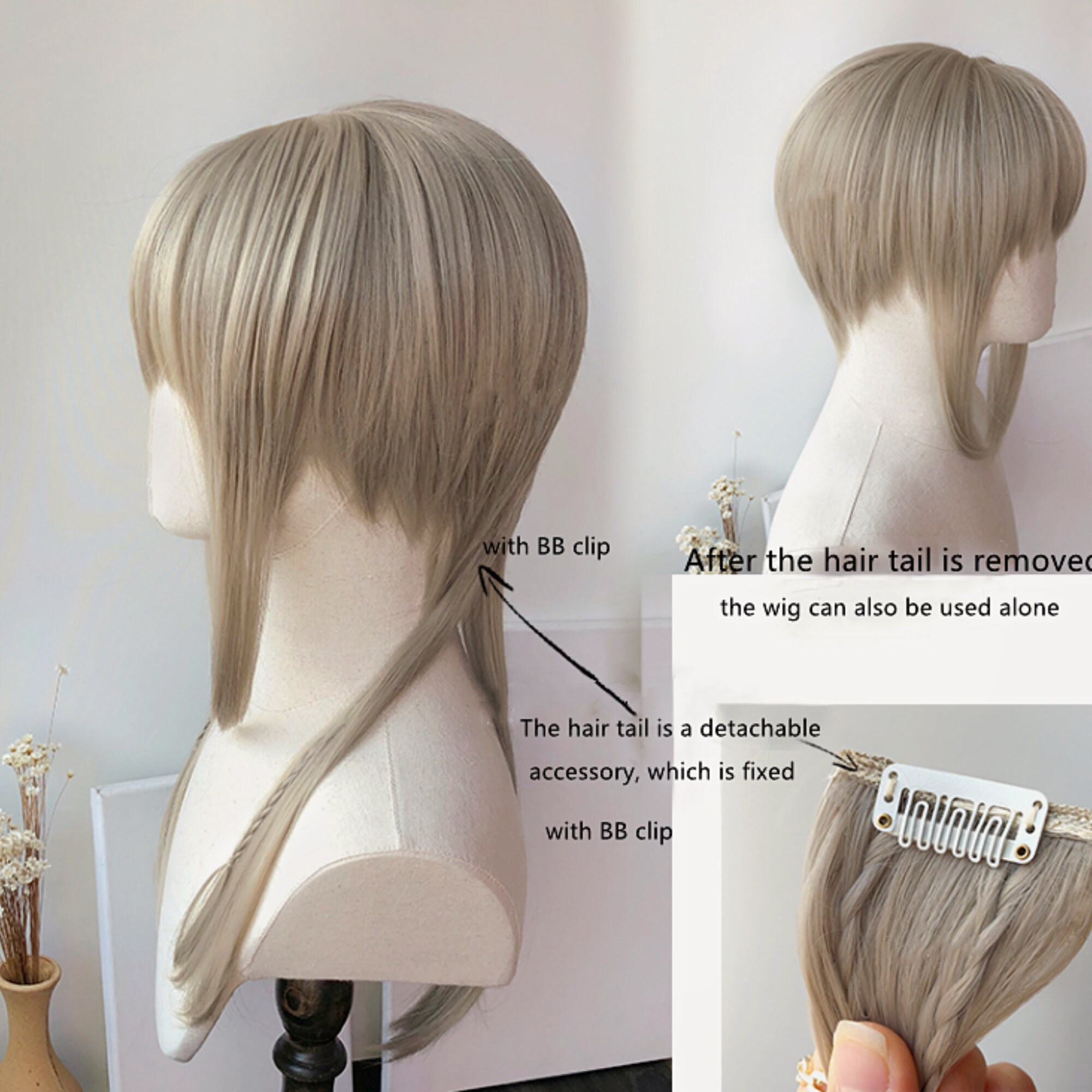 Unisex Sliver Gold Mullet Wig Men's Wig Layered Fringe - Etsy